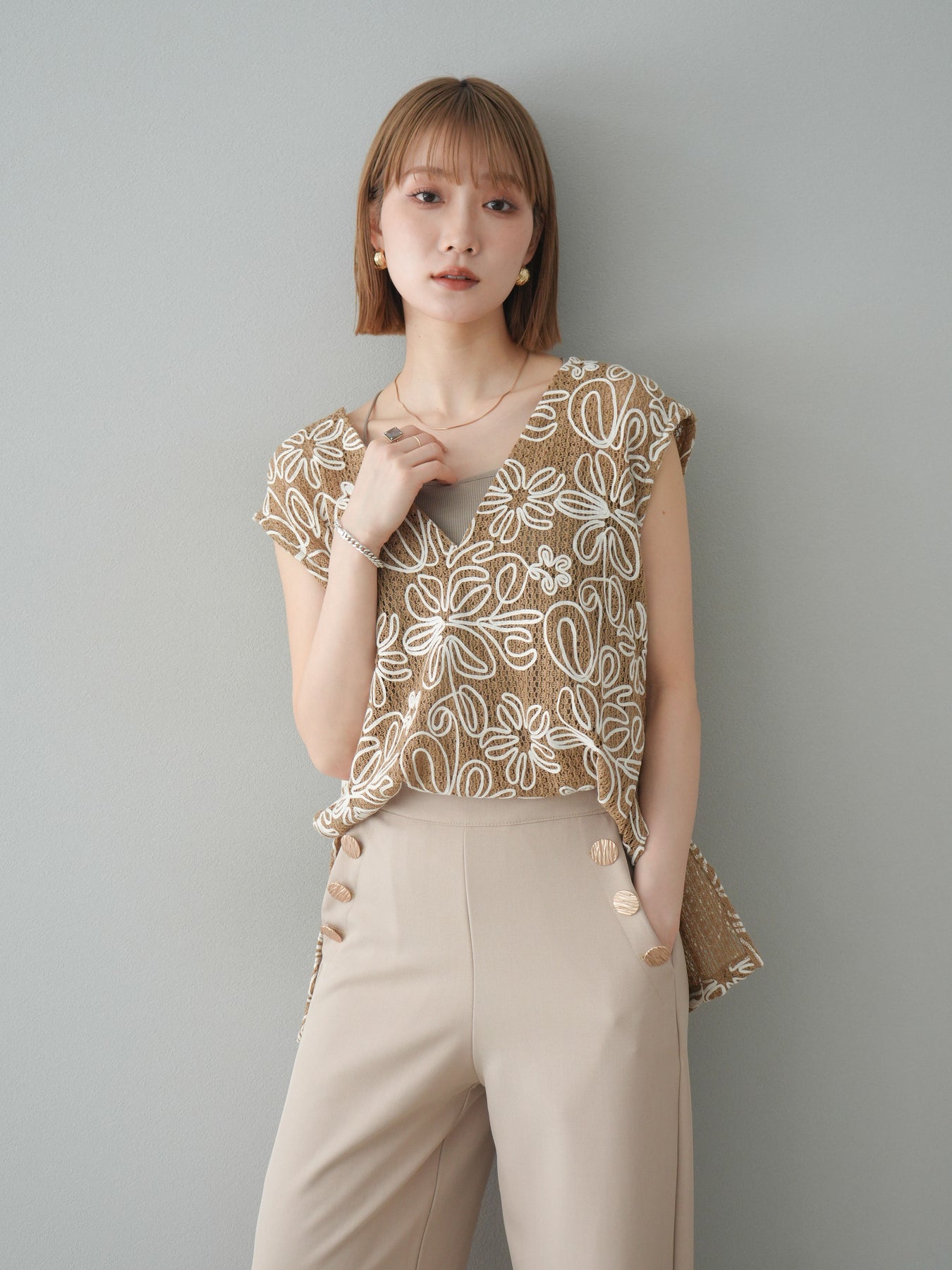 [SET]メッシュコード刺繍ベスト+メッシュコード刺繍ベスト(2set) – Lumier