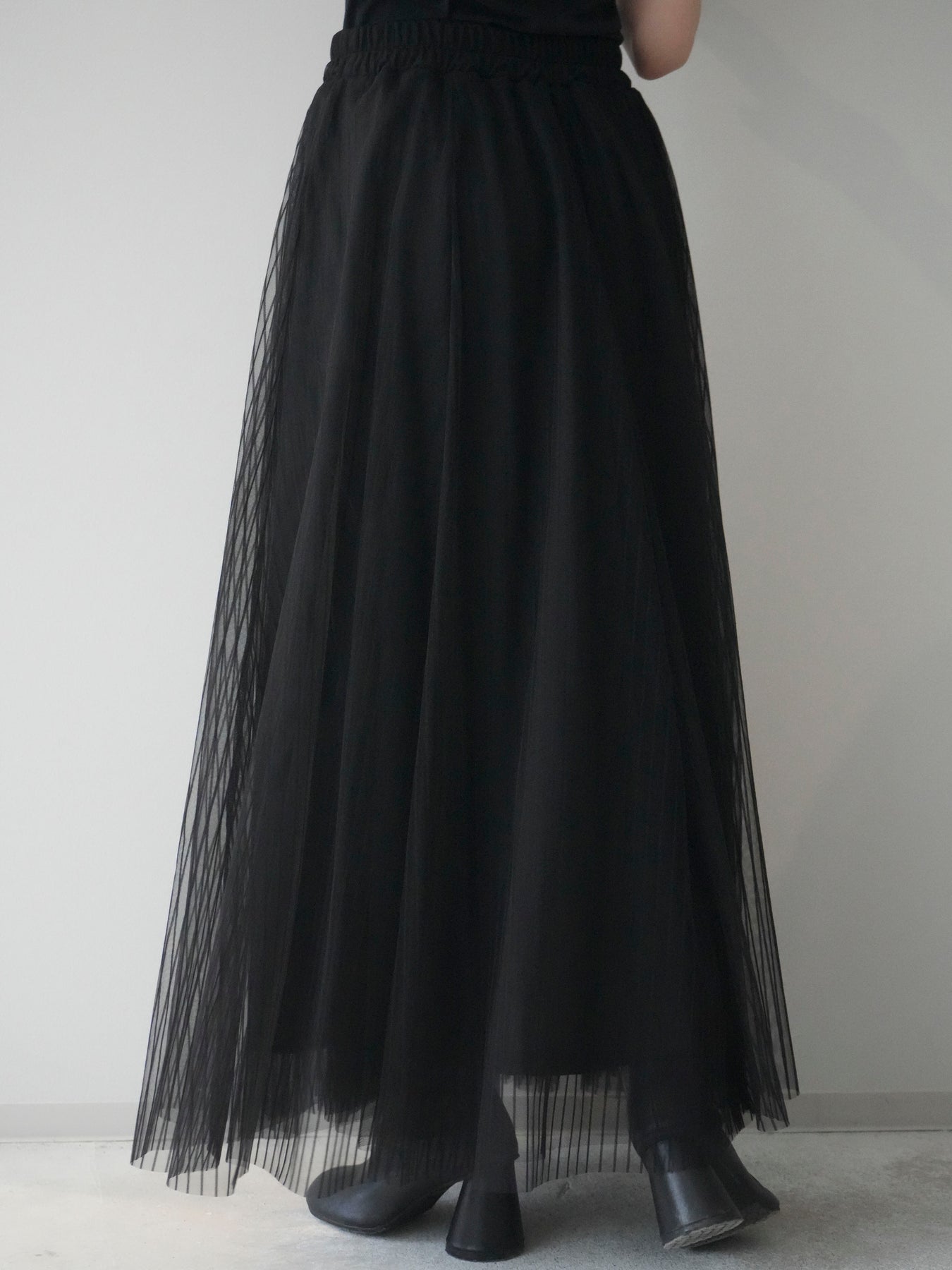 [予約]チュールストライプボリュームスカート/black – Lumier