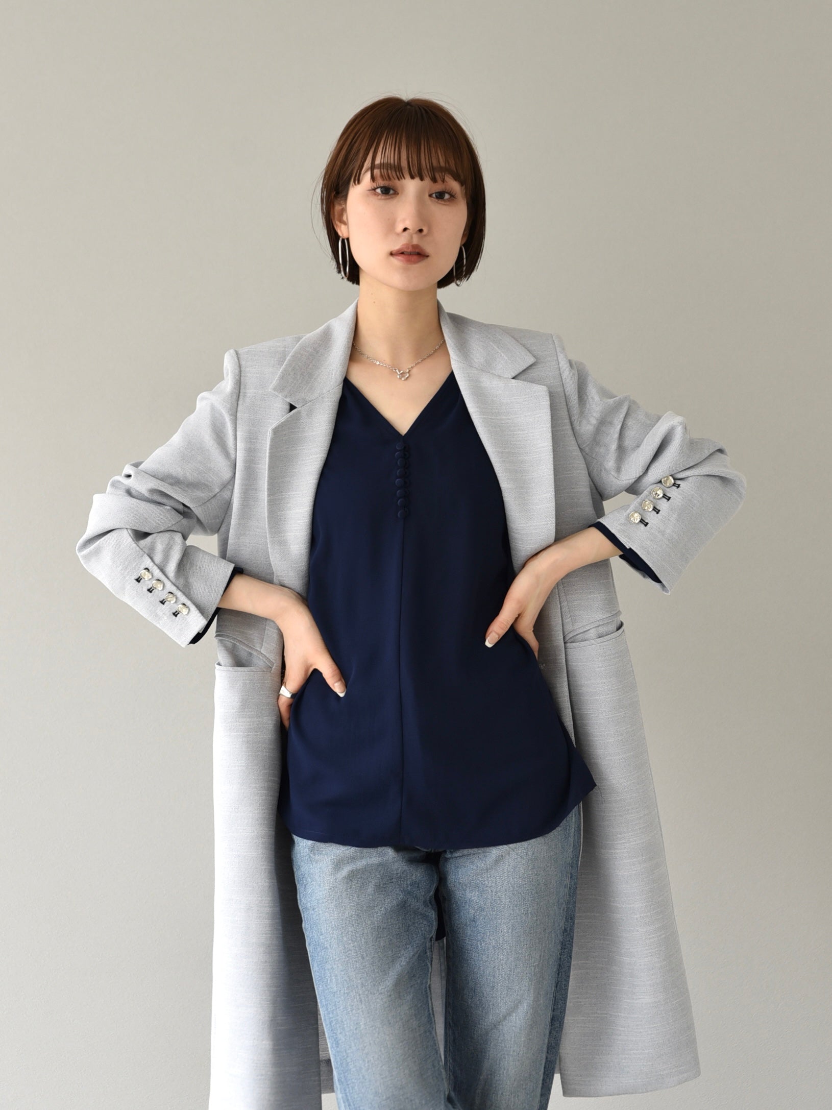 [予約]SLUB YARN LONG JACKET/SAX – Lumier