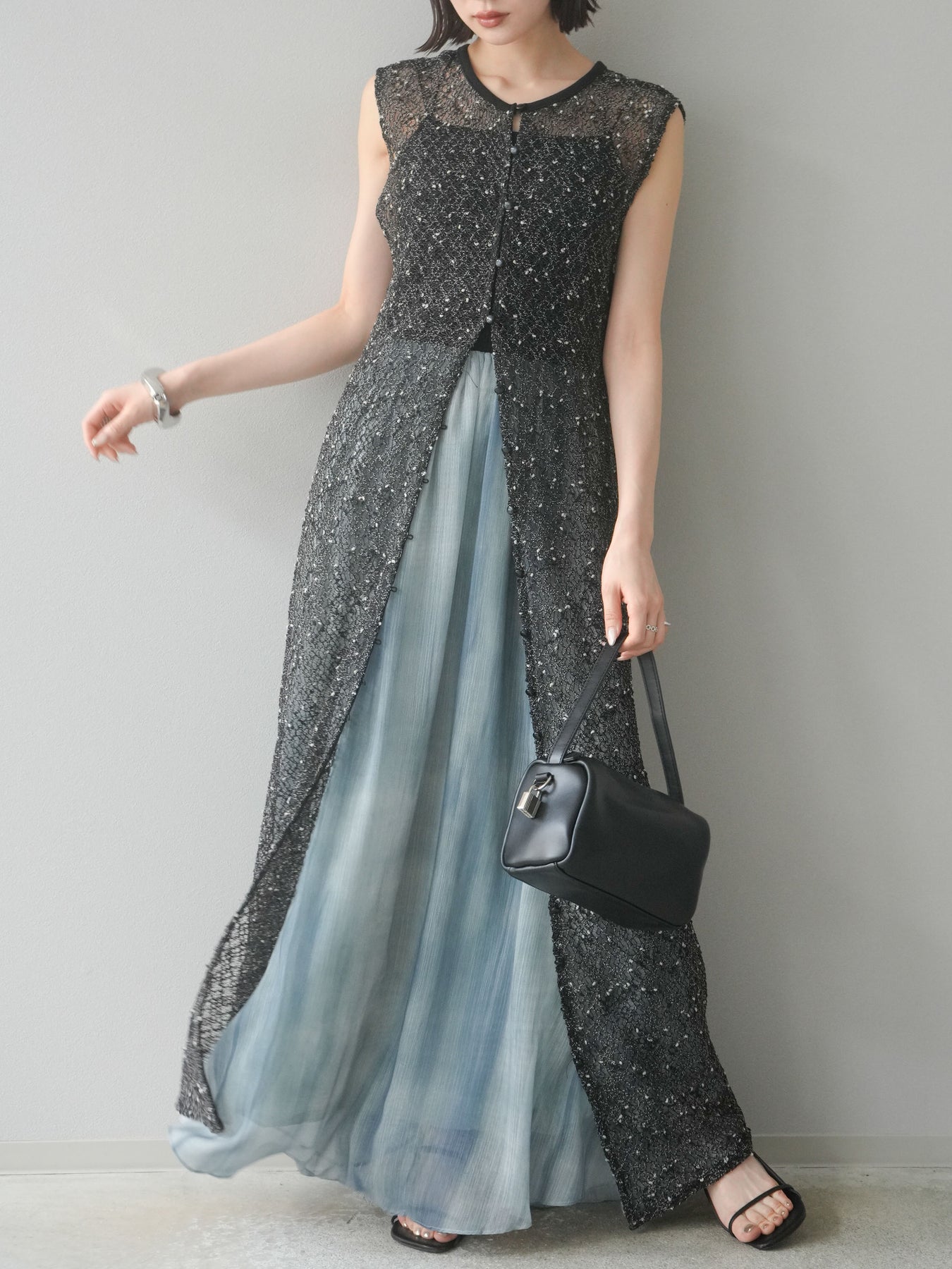 [予約]2WAYネップメッシュワンピース/ブラック – Lumier